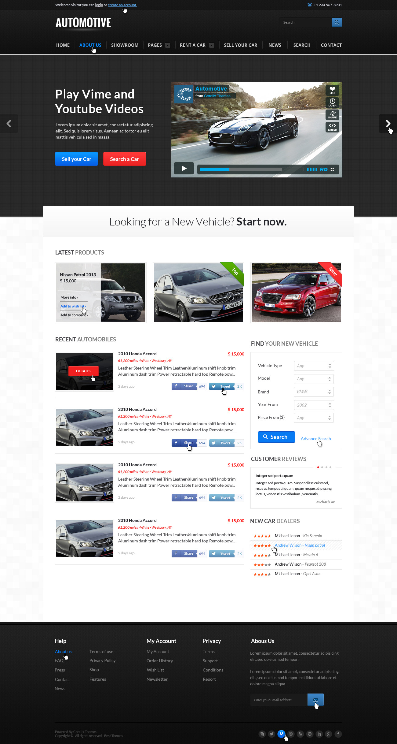 Automotive Cars Dealer Responsive HTML5/CSS3 by CoralixThemes | ThemeForest